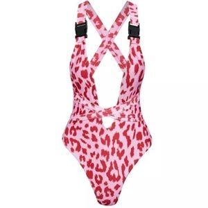 Swim | New Sexy Pink And Red Leopard Multi Wrap Swimsuit | Poshmark